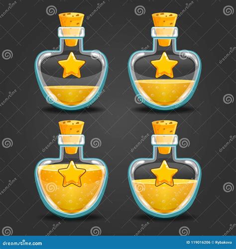 Bottle Of Magic Elixir With Star Stock Vector Illustration Of Icon