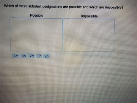 Which Of These Subshell Designations Are Possible And Which Are