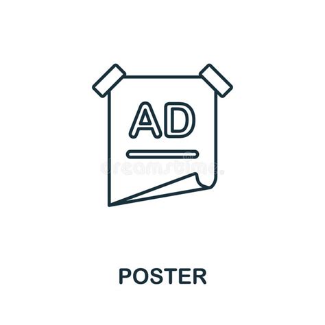 Poster Line Icon Colored Element Sign From Outdoor Advertising Collection Outline Poster Icon