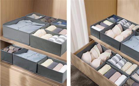 16 Pcs Drawer Organizer Fabric Closet Organizer And Storage