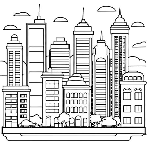 Stadtbild Malvorlage Mit Bauklötzen Ausmalbilder Welt Skyline