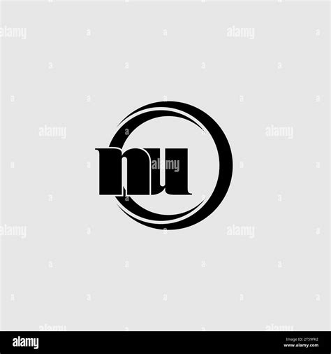 Letters NU Simple Circle Linked Line Logo Vector Graphic Stock Vector
