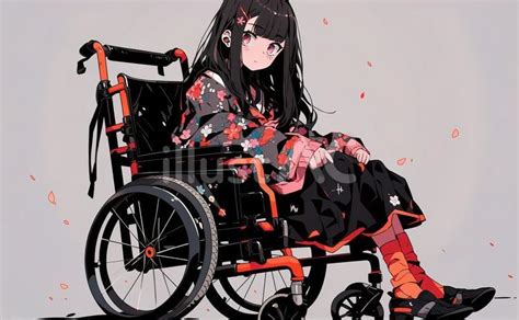 車椅子に座る女の子イラスト No 24125839｜無料イラスト・フリー素材なら「イラストac」