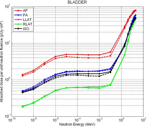Bladder Absorbed Dose Per Unit Neutron Fluence For The Ornl Uf Model Download Scientific