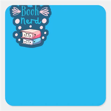 Cute Book Stack Kawaii Style Square Sticker Zazzle