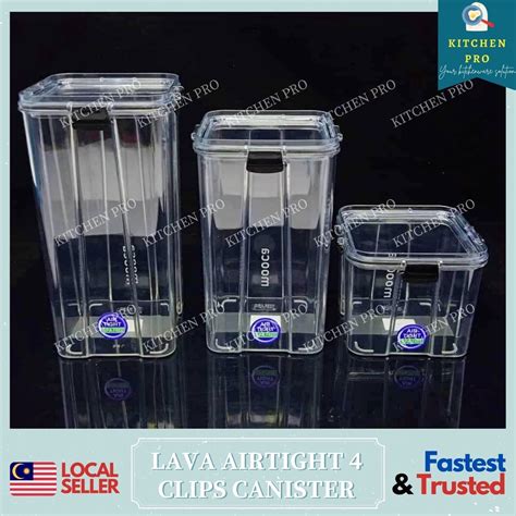 𝐊𝐈𝐓𝐂𝐇𝐄𝐍 𝐏𝐑𝐎 LAVA Mooca Canister With Clips Air Tight Stackable Multipurpose Container