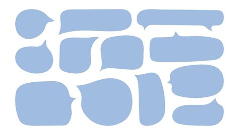 Speech Bubbles In Doodle Minimalist Style Cloud Textbox Set Hand