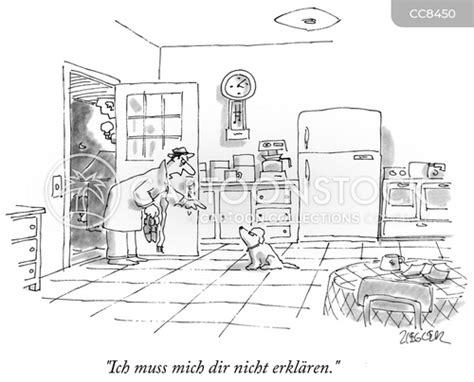 Cartoons Und Karikaturen Mit Beim Schleichen Erwischt