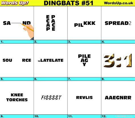 Dingbats Whatzits Rebus Online And Printable Puzzles Dingbats