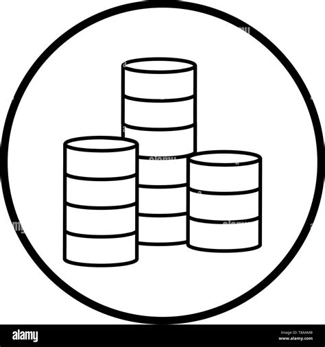 Coin Stack Icon Thin Circle Stencil Design Vector Illustration Stock Vector Image And Art Alamy