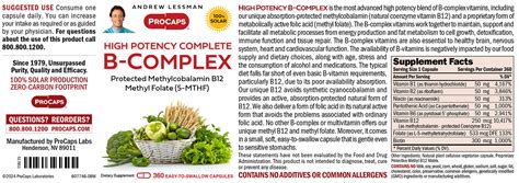 Andrew Lessman High Potency Complete B Complex 60 Capsules Hsn