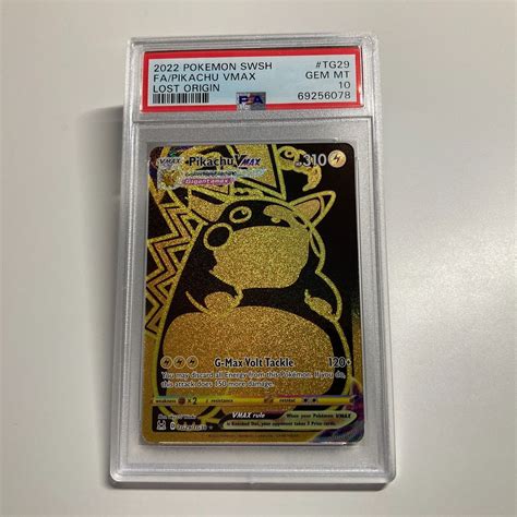 Pikachu Vmax Gold Tg29tg30 Lost Origin Pokemon Card Values Mavin