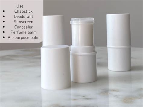 10 Count White Empty Chapstick Tubes Mini Cosmetic Containers Sunscreen Stick Container White