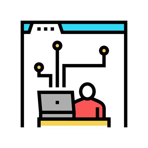 Developer Working And Codding Program Color Icon Vector Illustration