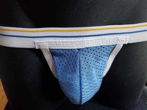 Retro Slim Blue Mesh Jockstrap Jock Athletic Supporter Blue Etsy