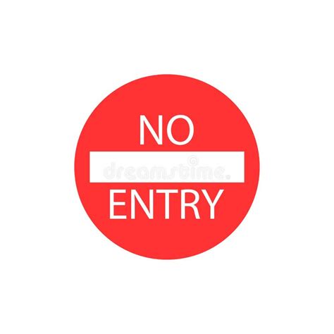 No Entry Sign Vector Illustration Flat Design Stock Illustration