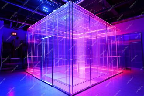 Cube In A Virtual Simulation Environment Premium Ai Generated Image