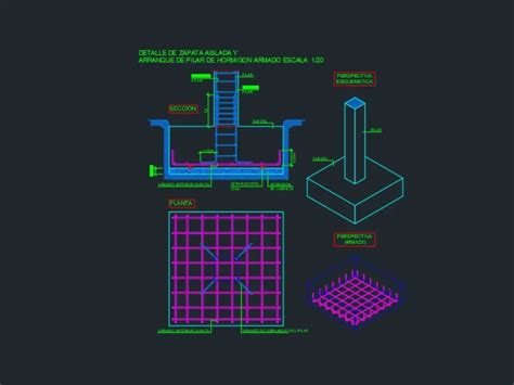 Detalles De Zapatas Corridas En DWG 274 39 KB Librería CAD