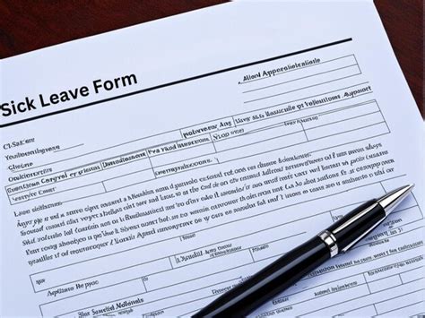 Sick Leave Form Document Premium Ai Generated Image
