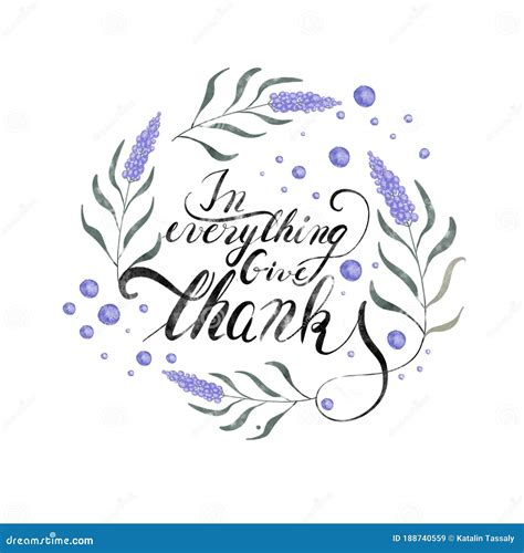 In Everything Give Thanks Christian Bible Scripture Design Emblem With