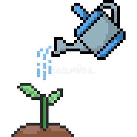 Pixel Art Watering Plant Stock Vector Illustration Of Lady 93340104
