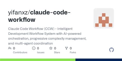 Github Yifanxzclaude Code Workflow Claude Code Workflow Ccw