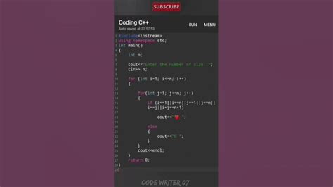 Best C Pattern Program Tutorial Video 💯🧠 Coding Youtubeshorts