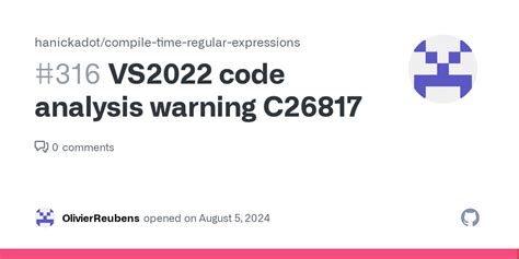 VS2022 Code Analysis Warning C26817 Issue 316 Hanickadot Compile