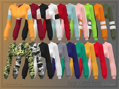 The Sims Resource Trillyke Savage Cropped Hoodie