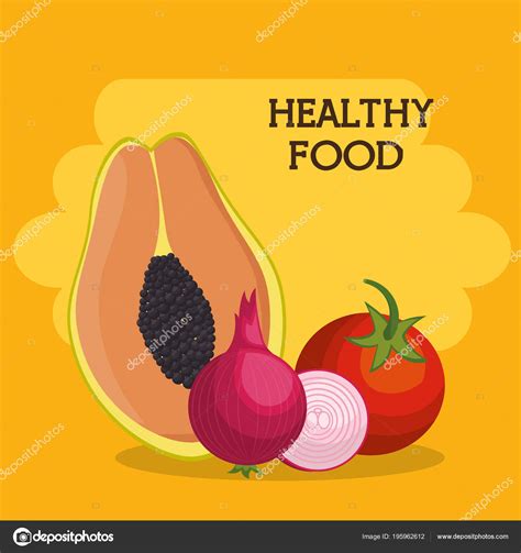 Fruits And Vegetables Healthy Food Stock Vector Image By ©yupiramos