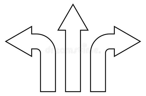 Arrow Shape Symbol Set Arrow Pointing To The Left Right And Straight