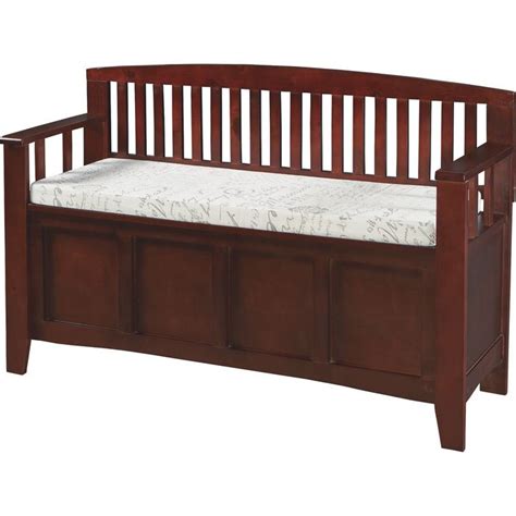 Linon Cynthia Storage Bench — Walnut Finish