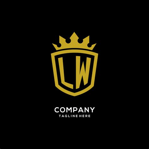 Initial Lw Logo Shield Crown Style Luxury Elegant Monogram Logo Design