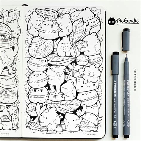 Macarons Doodle By Piccandle 14jan17 Cool Doodles Kawaii Doodles