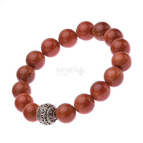 Pulsera De Aventurina Dorada Esferas Lisas Mineral Prime