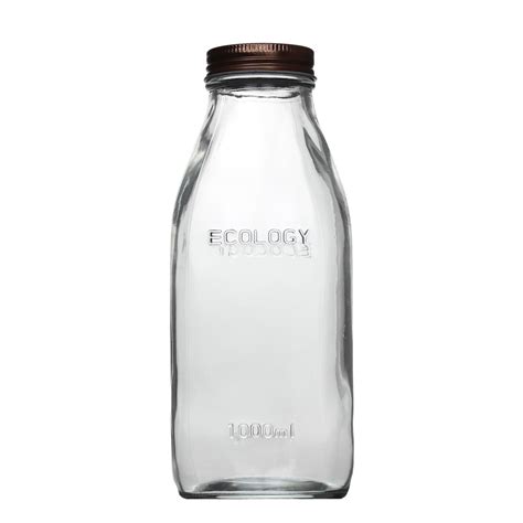 1l Clear Glass Milk Bottle
