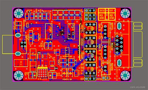 基于ft232rl芯片实现usb转串口rs232 Rs485 三合一评估板硬件（原理图pcb）程文件，ad09设计的工程文件usb转232