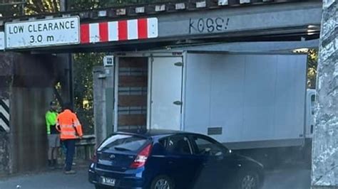 Truck Crashes Into Rail Bridge At Woombye The Courier Mail