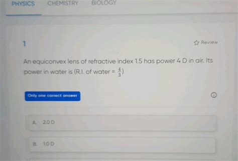 PHYSICS CHEMISTRY BIOLOGY 1 Review An StudyX