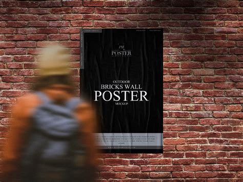 Free Girl Looking Glued Poster Mockup — Free Mockup World