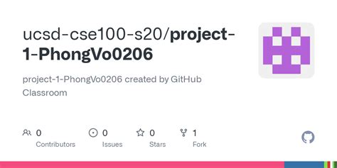 GitHub Ucsd Cse100 S20 Project 1 PhongVo0206 Project 1 PhongVo0206