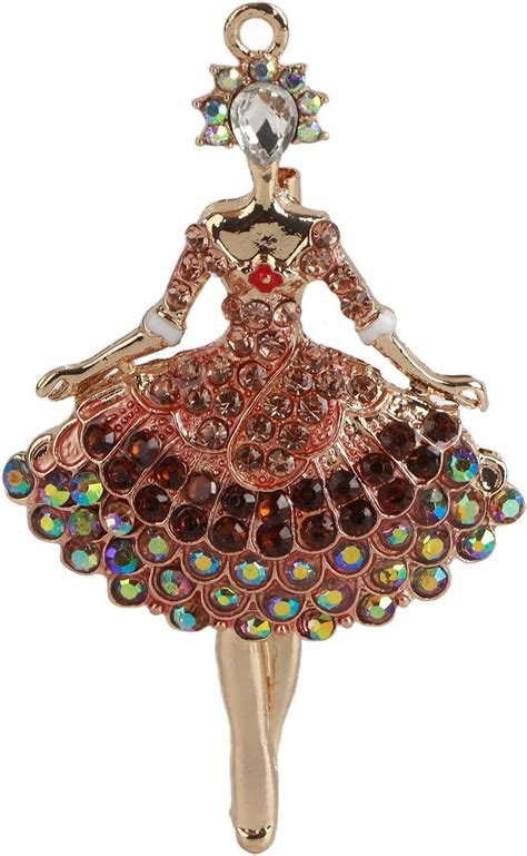 Kok Ballet Dancer Girl Jewelry Breastpin Rhinestone Ballet Dancer