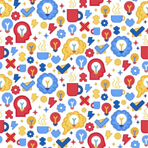 Creative Idea Creation Seamless Pattern Vector Stock Vector