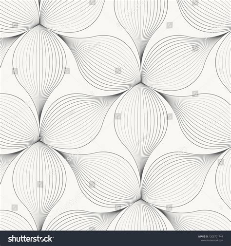 Linear Vector Pattern Repeating Abstract Leaves Stock Vector Royalty Free