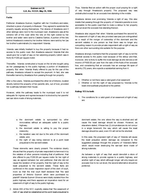Property Easement Case Digests Download Free Pdf Easement Justice