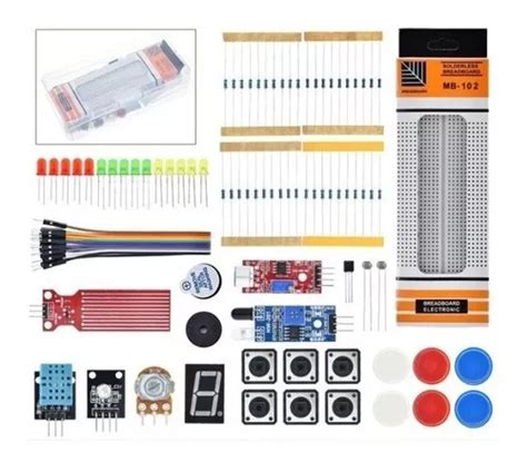 Kit Sensores Para Arduino Raspberry E Protoboard 830 Pinos