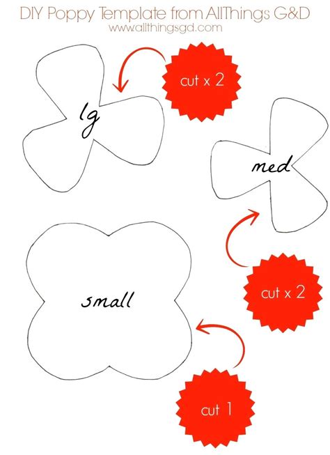 Poppy Petal Template You Could Print This Template On A3 Or A2 Size To
