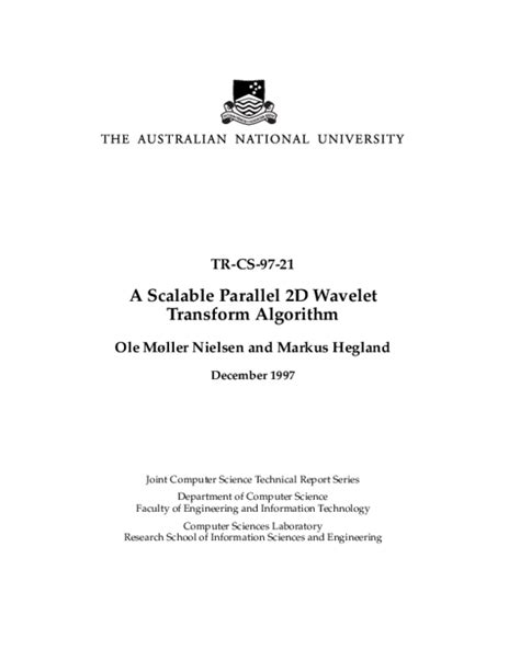 Pdf A Scalable Parallel 2d Wavelet Transform Algorithm