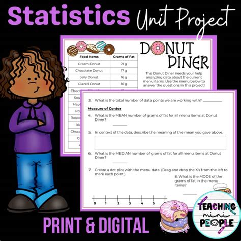 6th Grade Statistics Project Editable Activity Measures Of Center