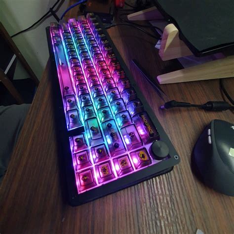 Ready Stock Mw Stacked Acrylic Customized Mechanical Keyboard Kit Rgb With Knob Hot